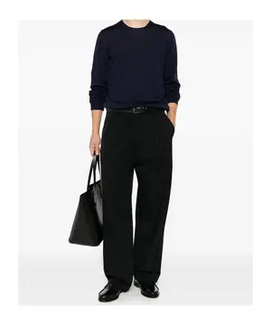 ROBERTO COLLINA Fine Knit Crew Neck Sweater - Navy