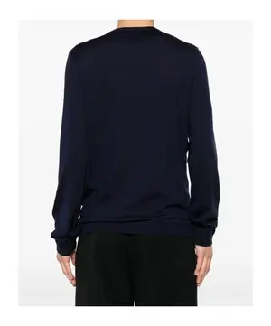 ROBERTO COLLINA Fine Knit Crew Neck Sweater - Navy