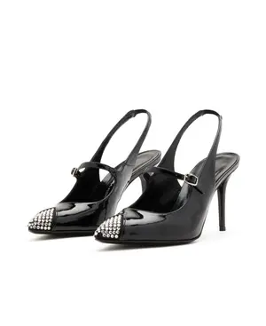 Alessandra Rich Embellished Slingback Pumps