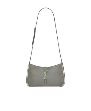 Saint Laurent Le 5 À 7 Logo Plaque Crossbody Bag - Gray
