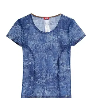 DIESEL® Kasia-dnm Short Sleeve Top - Blue
