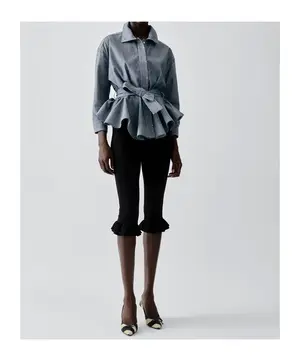 Jacquemus Belted Peplum Jacket - Grey