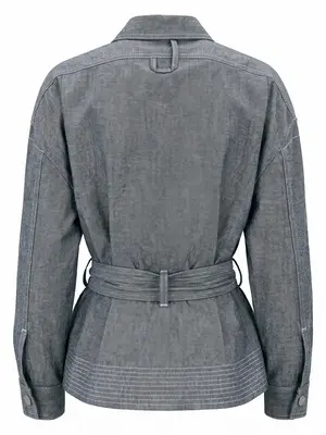 Jacquemus Belted Peplum Jacket - Grey