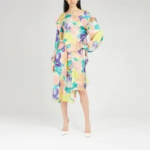 REMAIN BIRGER Long-sleeved Round-necked Dress