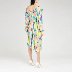 REMAIN BIRGER Long-sleeved Round-necked Dress