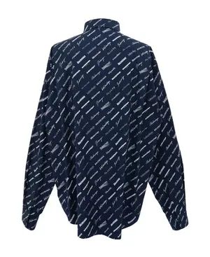 Balenciaga Allover Logo Print Long-sleeved Shirt