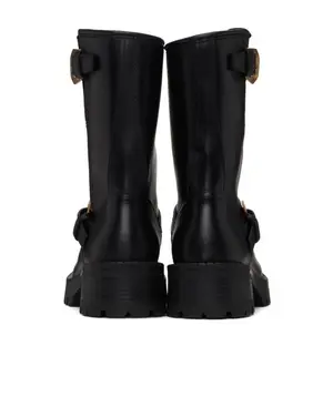 Versace Medusa Embossed Leather Boots
