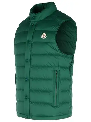 Moncler Barthe Logo Patch Padded Gilet - Emerald Green
