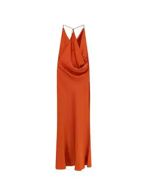 ACTUALEE Cowl Neck Ruched Maxi Dress
