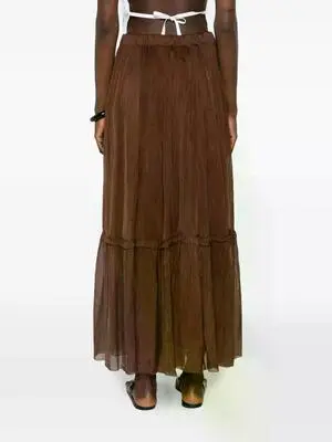 SOLOTRE Tiered Ruffled Maxi Skirt