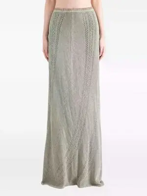 YANGKEHAN Pointelle Knit Maxi Skirt