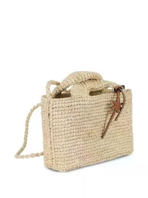 Manebí Woven Palm Charm Clutch Bag