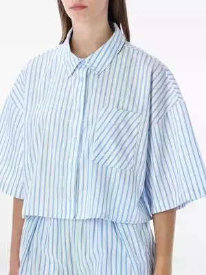 Nike Poplin Striped Cropped Shirt