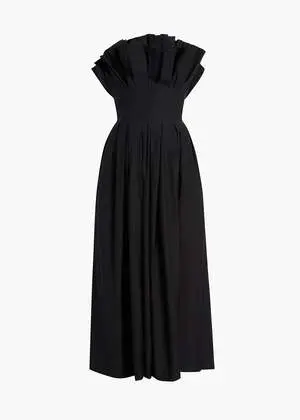Khaite Claude Strapless Organza Dress - Black