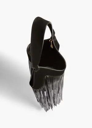 Khaite Nano Lotus Fringe Tote - Black