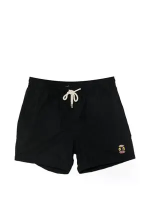 ARRELS BARCELONA Embroidered Patch Swim Shorts - Black