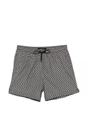 Tagliatore Geometric Print Swim Shorts - Black