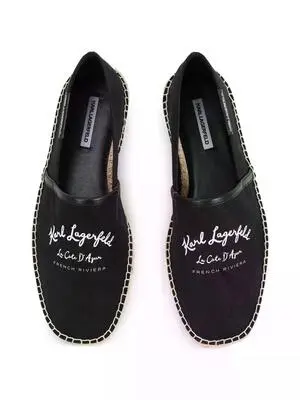 Karl Lagerfeld Logo-embroidered Braided Sole Espadrilles