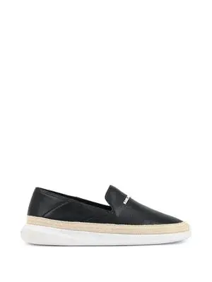 Karl Lagerfeld Logo-print Braided Loafers - Black