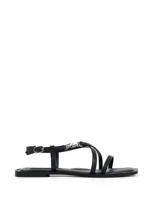 Karl Lagerfeld Logo-plaque Strappy Sandals - Black