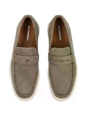 Karl Lagerfeld Kori Monogram Embossed Leather Loafers