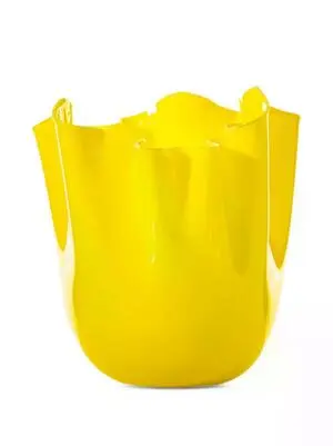VENINI Ruffled Vase - Yellow