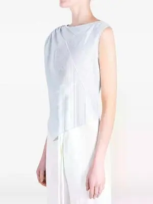EMERGENCY ROOM Asymmetric Hem Pinstriped Top
