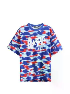 A BATHING APE Camouflage-print T-shirt - Blue