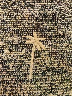 Manebí Raffia Tote Bag With Palm Tree Embroidery