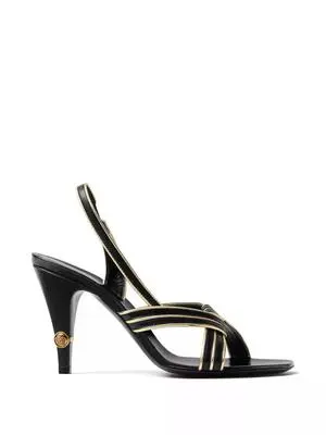 Versace Nappa Leather Sandals 90mm Heel - Black