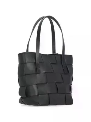 P.a.r.o.s.h Woven Leather Shoulder Bag - Black