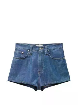 Versace Medusa Plaque Denim Mini Shorts