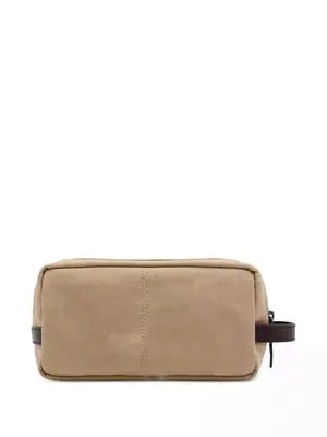 THE BRIDGE Leather-panelled Canvas Wash Bag