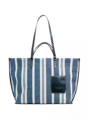 THE BRIDGE Striped Leather-trim Bag