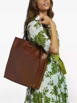THE BRIDGE Logo-plaque Leather Tote Bag