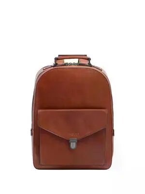 THE BRIDGE Leather Double-zip Backpack - Brown