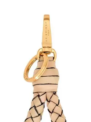 THE BRIDGE Duccio Braided Leather Keyring - Neutrals