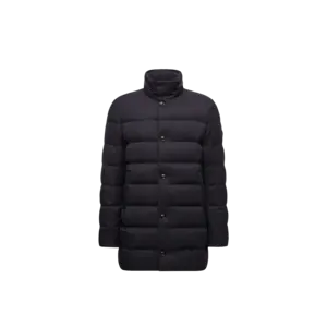 Moncler Vallonpierre Hooded Wool Long Down Jacket - Blue