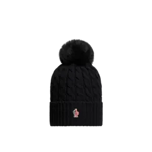 Moncler Wool Beanie With Pom Pom - Black