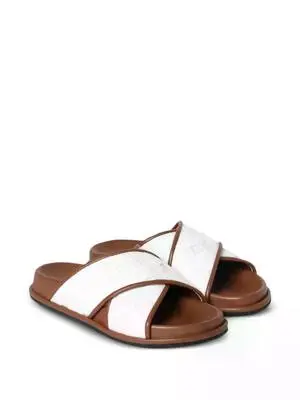 Max Mara Crossover Strap Geometric Pattern Sandals