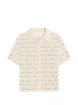 MC2 SAINT BARTH Sequin Embellished Crochet Effect Shirt