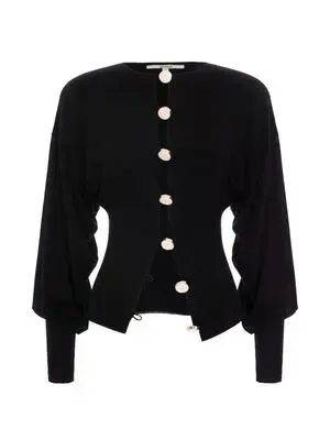 MANURI Aura Button-up Top - Black