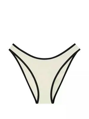 SOLAQUA 90's Contrast-trim Bikini Bottoms - Neutrals