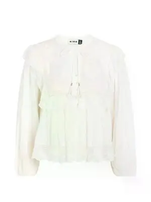 Rixo Lilly Embroidered Ruffled Blouse