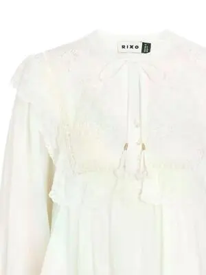 Rixo Lilly Embroidered Ruffled Blouse