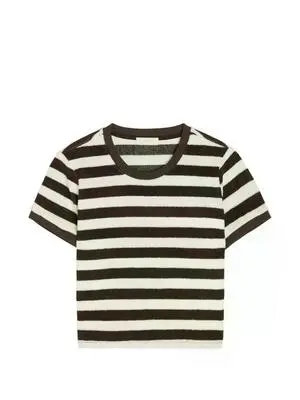 Suzie Kondi Striped Terry-cloth T-shirt - Brown