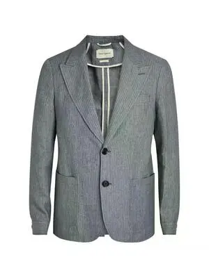 Oliver Peoples Finsbury Pinstripe-pattern Peak-lapel Jacket - Grey