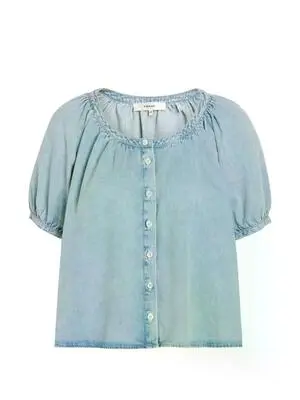 FRAME Resort Puff-sleeve Blouse - Blue