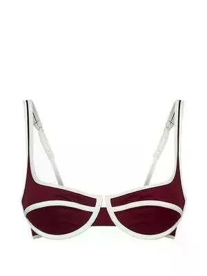 MC2 SAINT BARTH Contrast Trim Bikini Top - Red