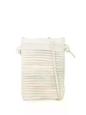 SOMMET Paloma Rows Pleated Leather Shoulder Bag - Neutrals